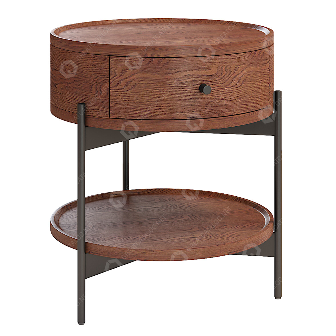 Bedside Table Pottery Barn Warren Round 3D model - GreatCatalog 41587