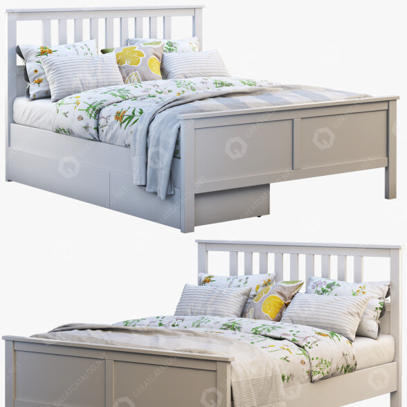 Bed IKEA Hemnes 3 3D model・Download 3D models・Great Catalog - GreatCatalog 41732