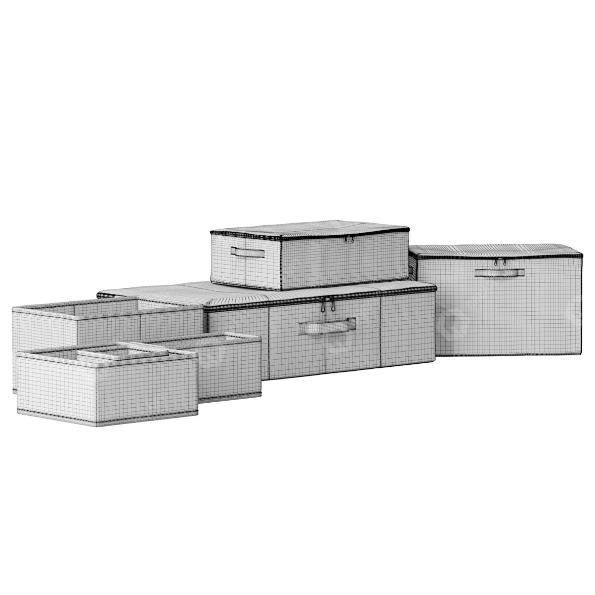 Organizers Zara Home Foldable Cotton Storage Box 3D model ...