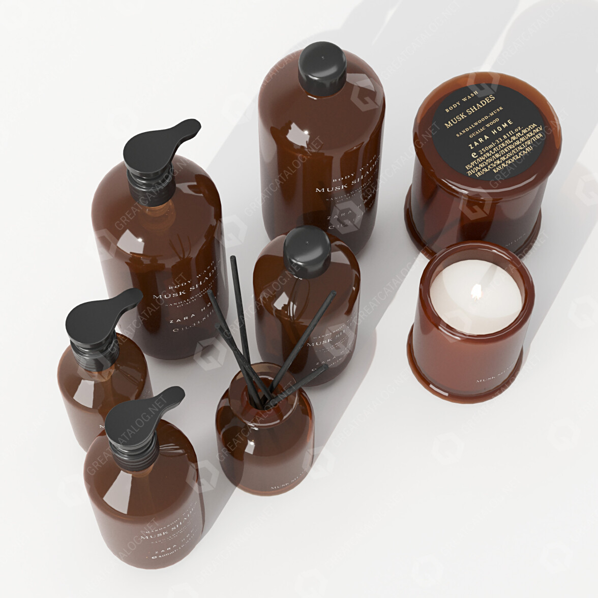 Decor Zara Home Soap and Candles Set 01 3D model - GreatCatalog 42225