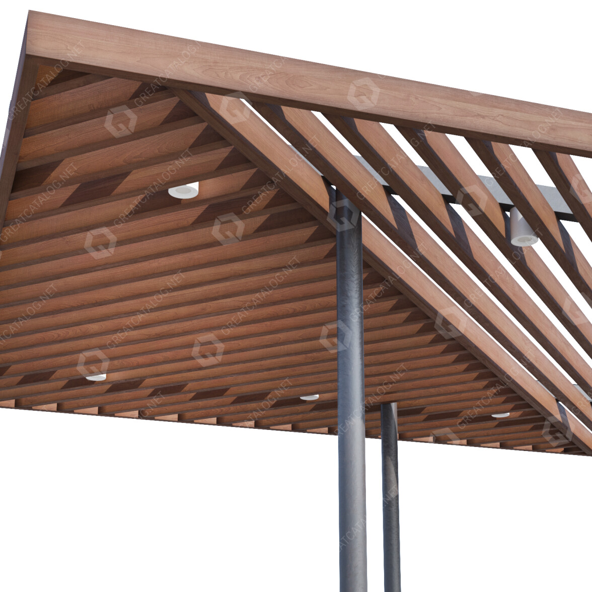 Pergola Canopy with Diagonal Pattern 3D model - GreatCatalog 42238