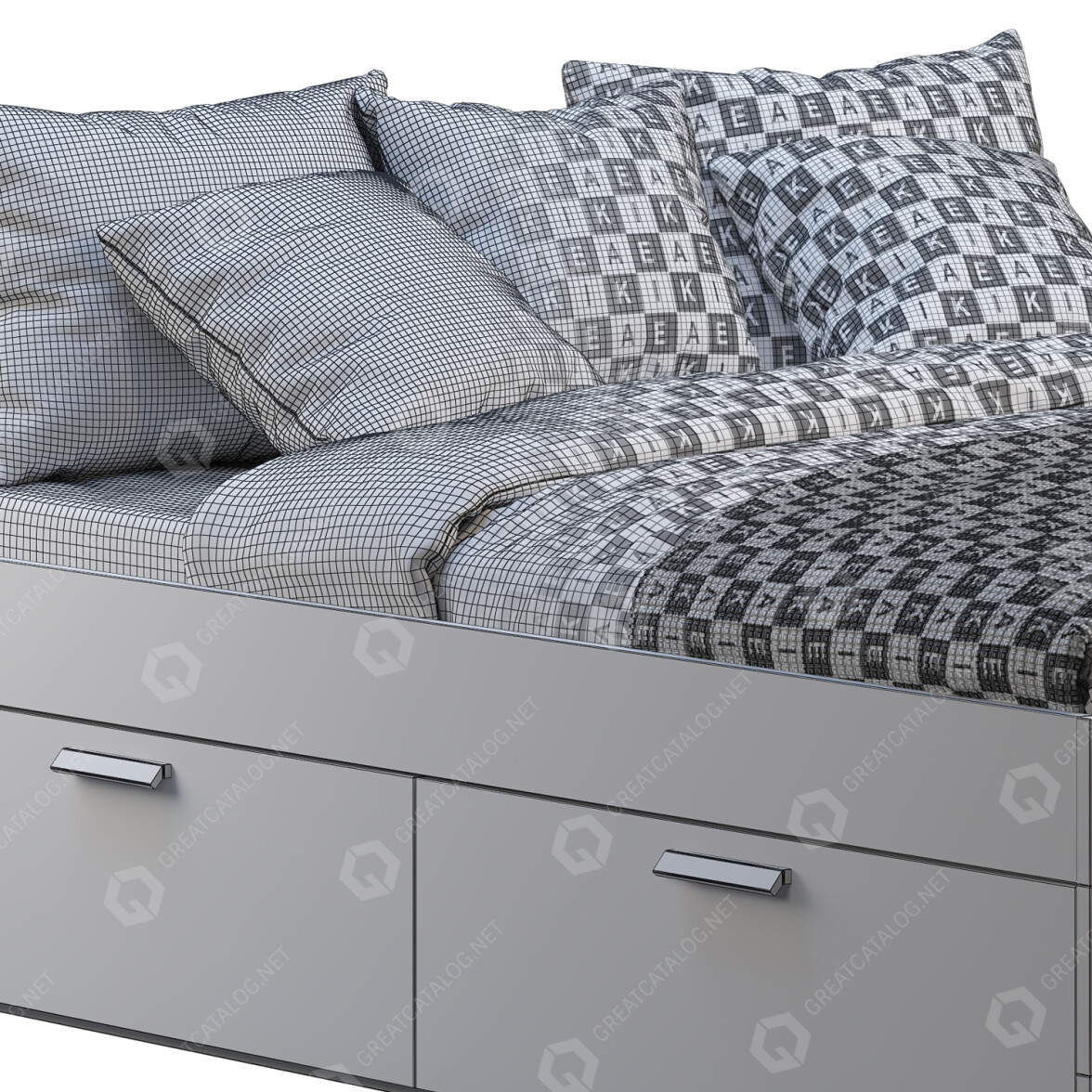 Beds IKEA Brimnes 5 3D model - GreatCatalog 42294