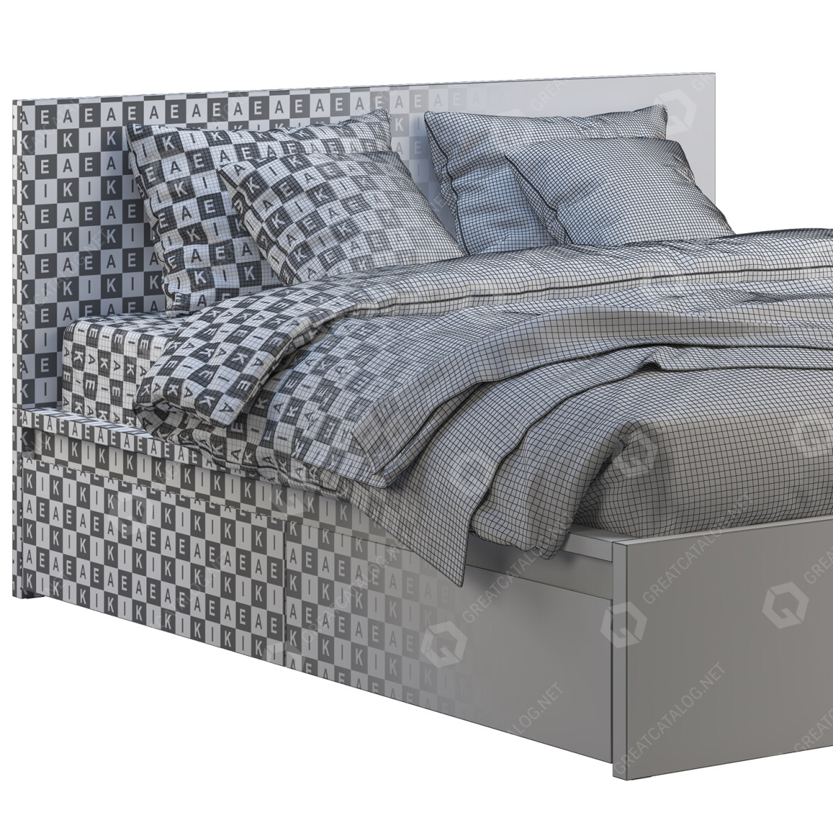 Bed IKEA Malm 2 3D model・Download 3D models・Great Catalog - GreatCatalog 42296