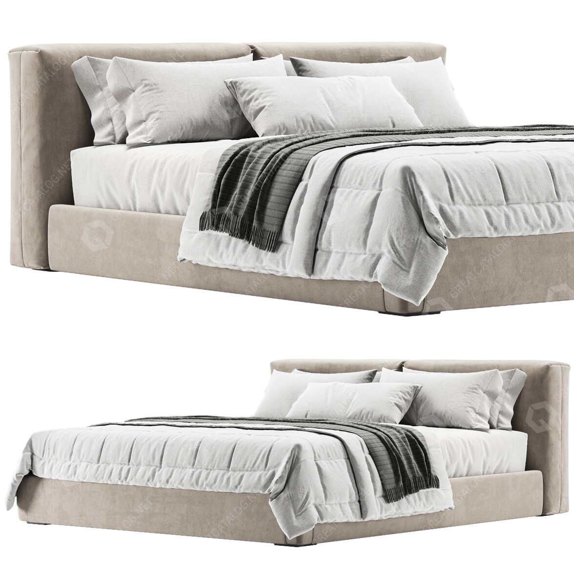 Bed Flexform Asolo 3D model・Download 3D models・Great Catalog