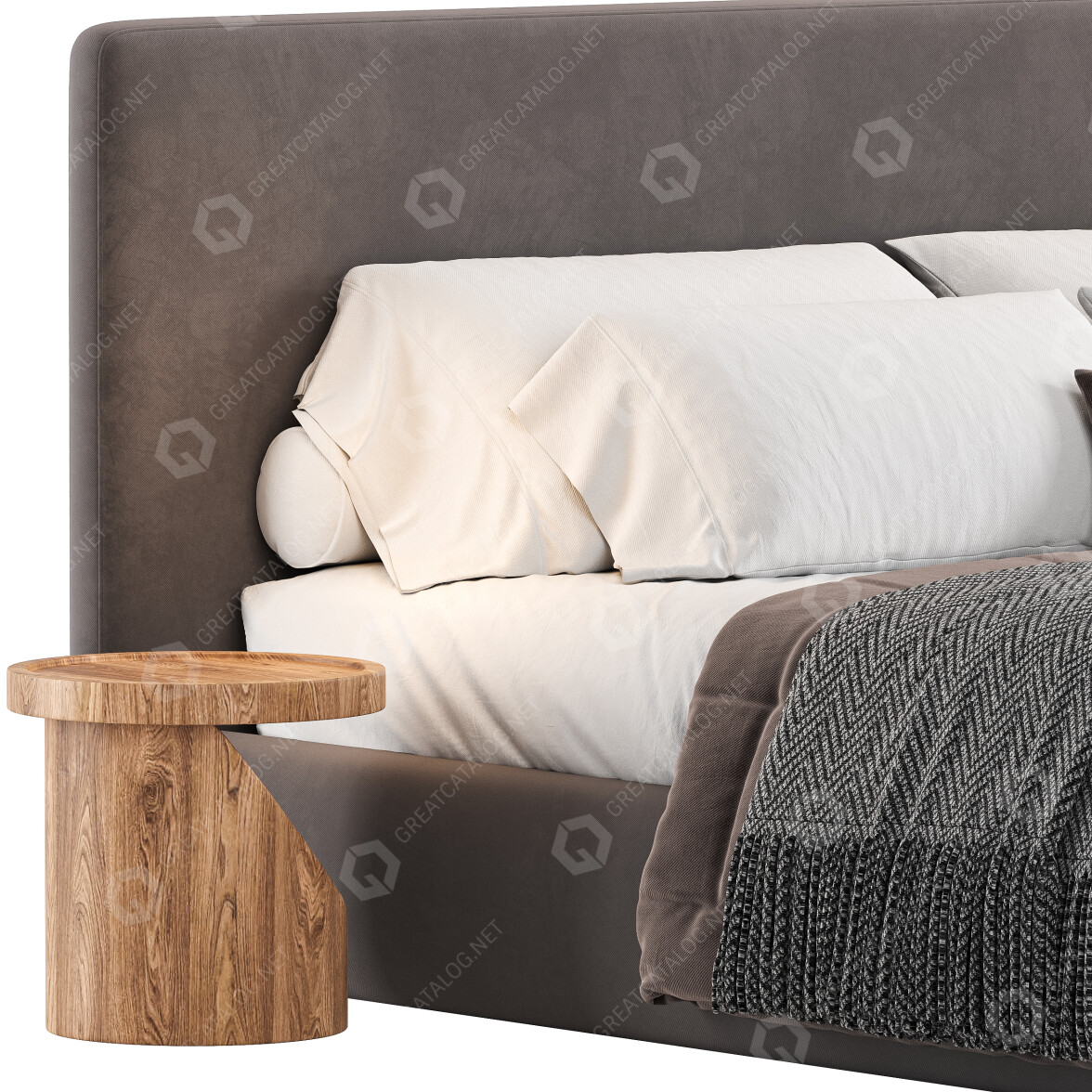 Bed and Bedside Tables Flexform Magnum 3D model