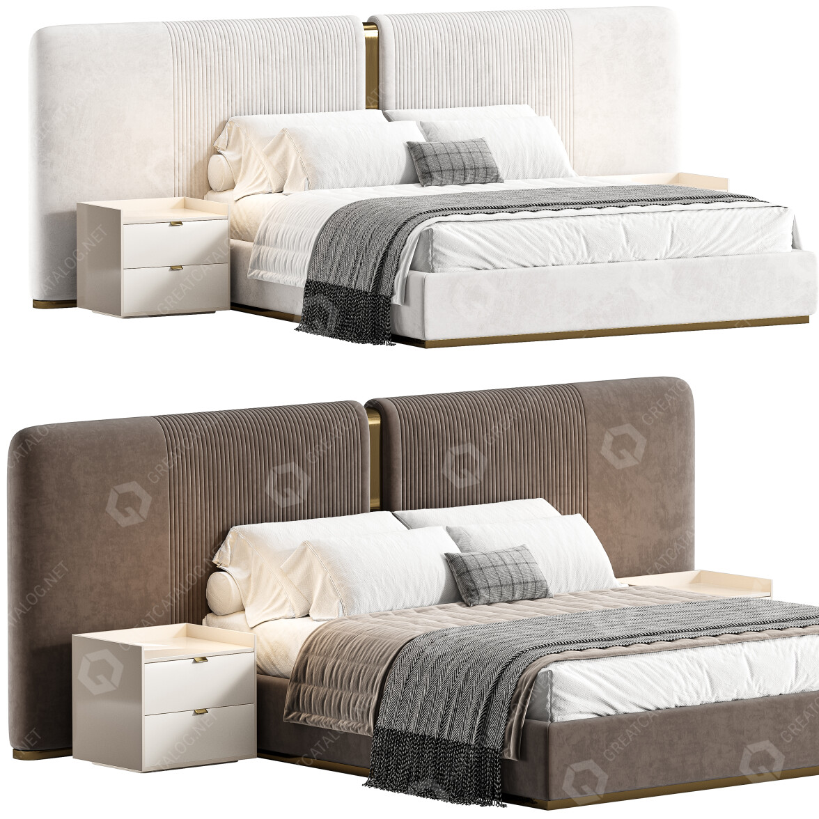 Bed and Bedside Tables Rugiano Vogue 3D model - GreatCatalog 42624