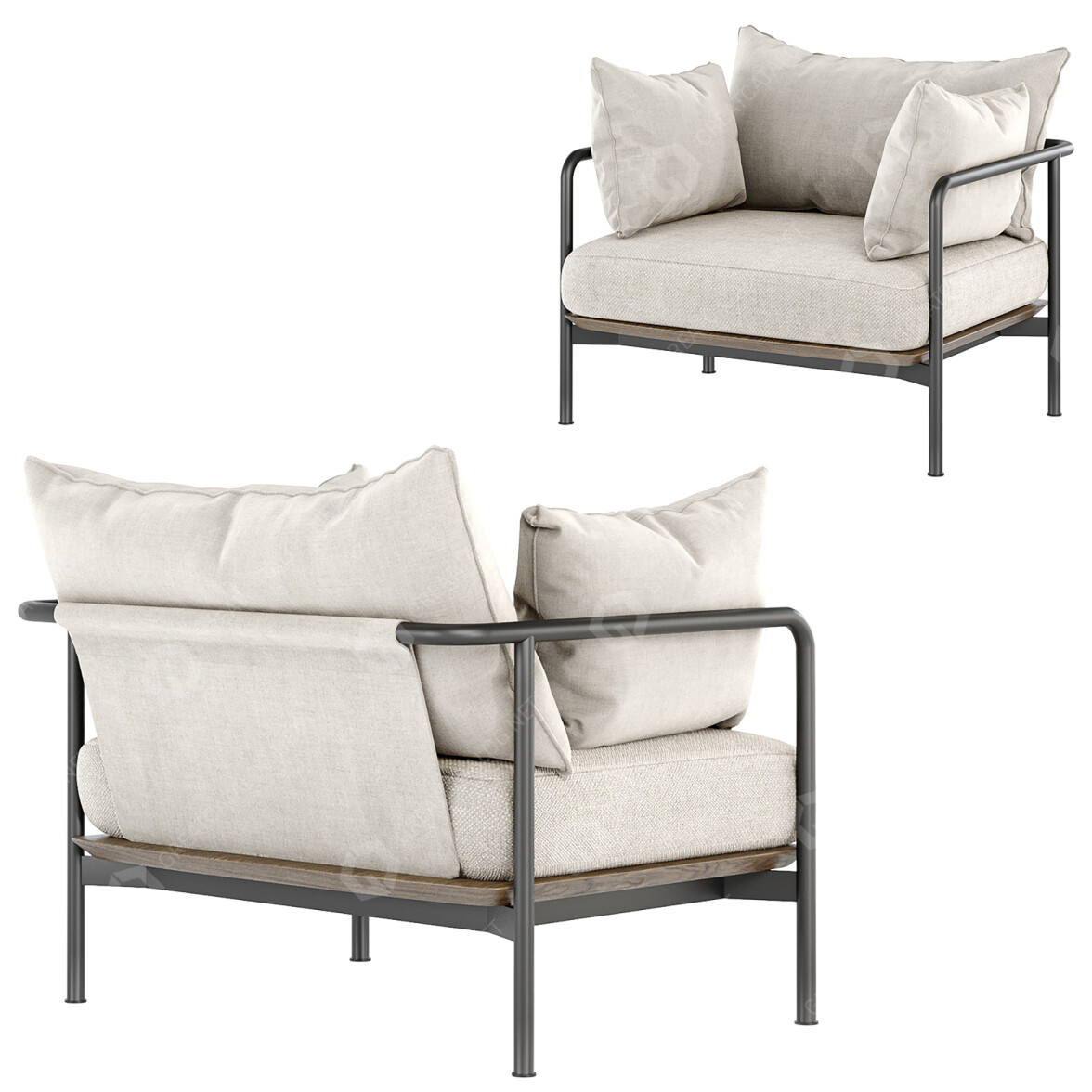 Armchair Stellar Works Crawford Lounge 3D model - GreatCatalog 42636