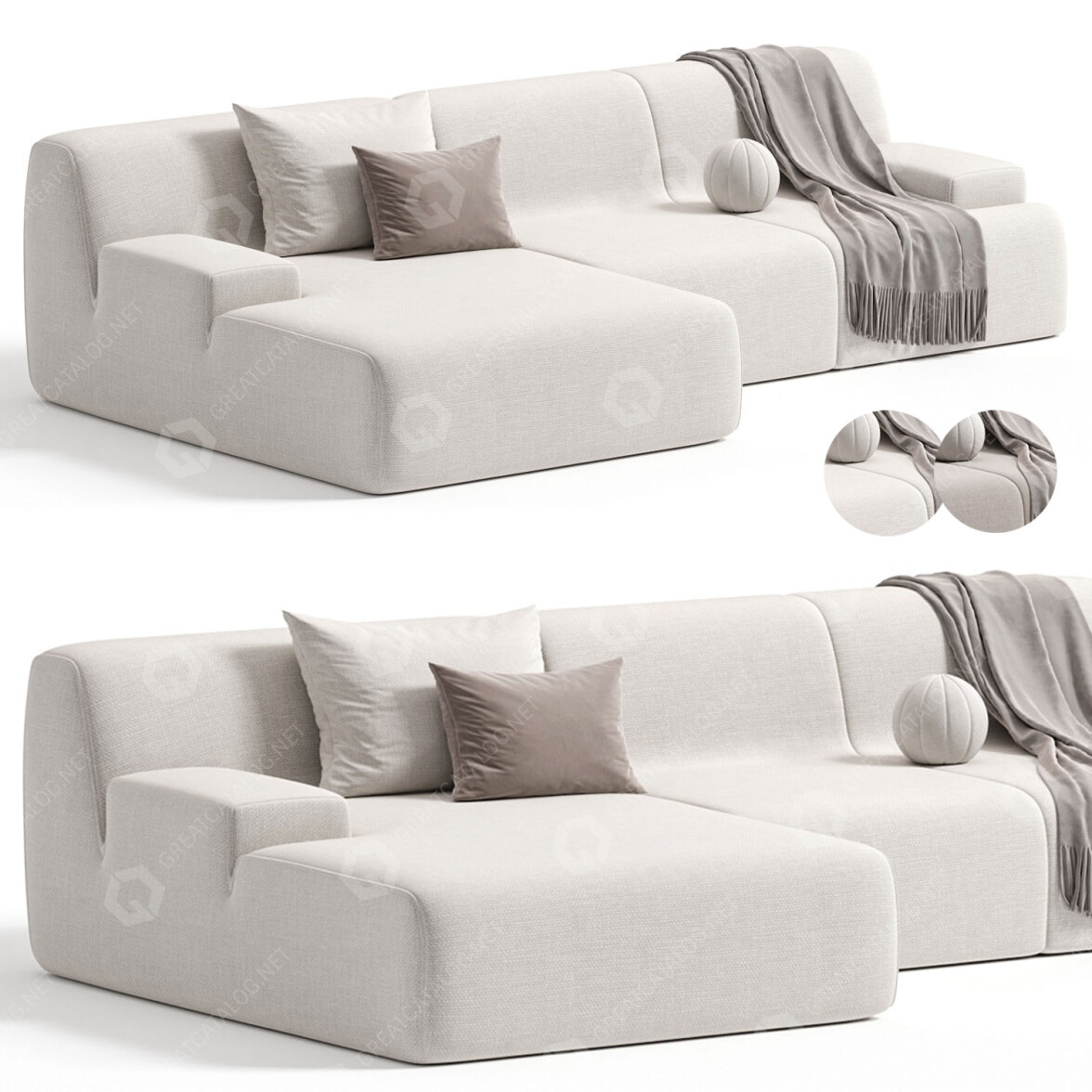 Sofa Meridiani Norton 3D model - GreatCatalog 42999