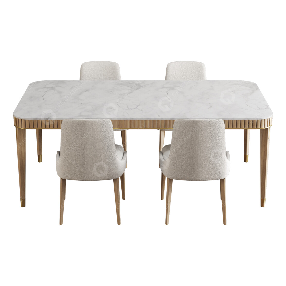 Table and Chairs Roche Bobois Eden-Rock Dining Set 3D model ...
