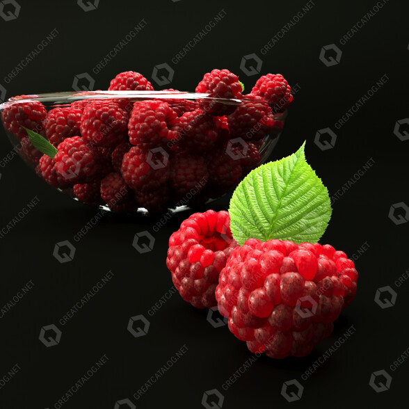 Fruit Raspberries 02 3D model - GreatCatalog 43385