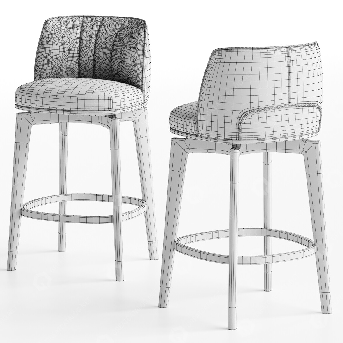 Bar Stool Poltrona Frau Archibald 3D model #43628 | GreatCatalog
