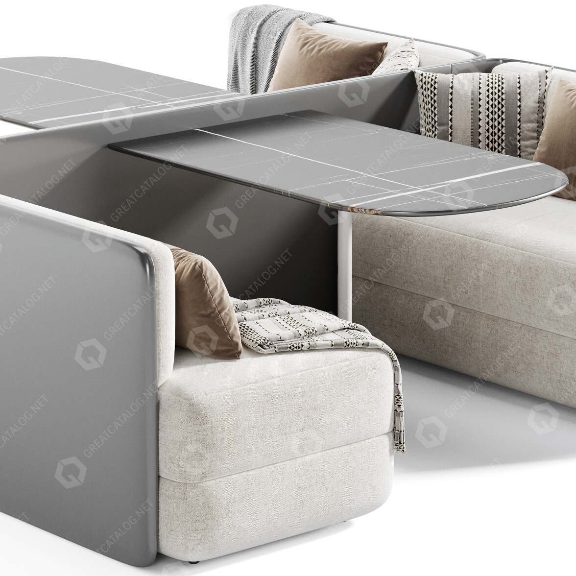 Sofas and Table Zenith Interiors Precinct Meet Booth 3D model - GreatCatalog 43840