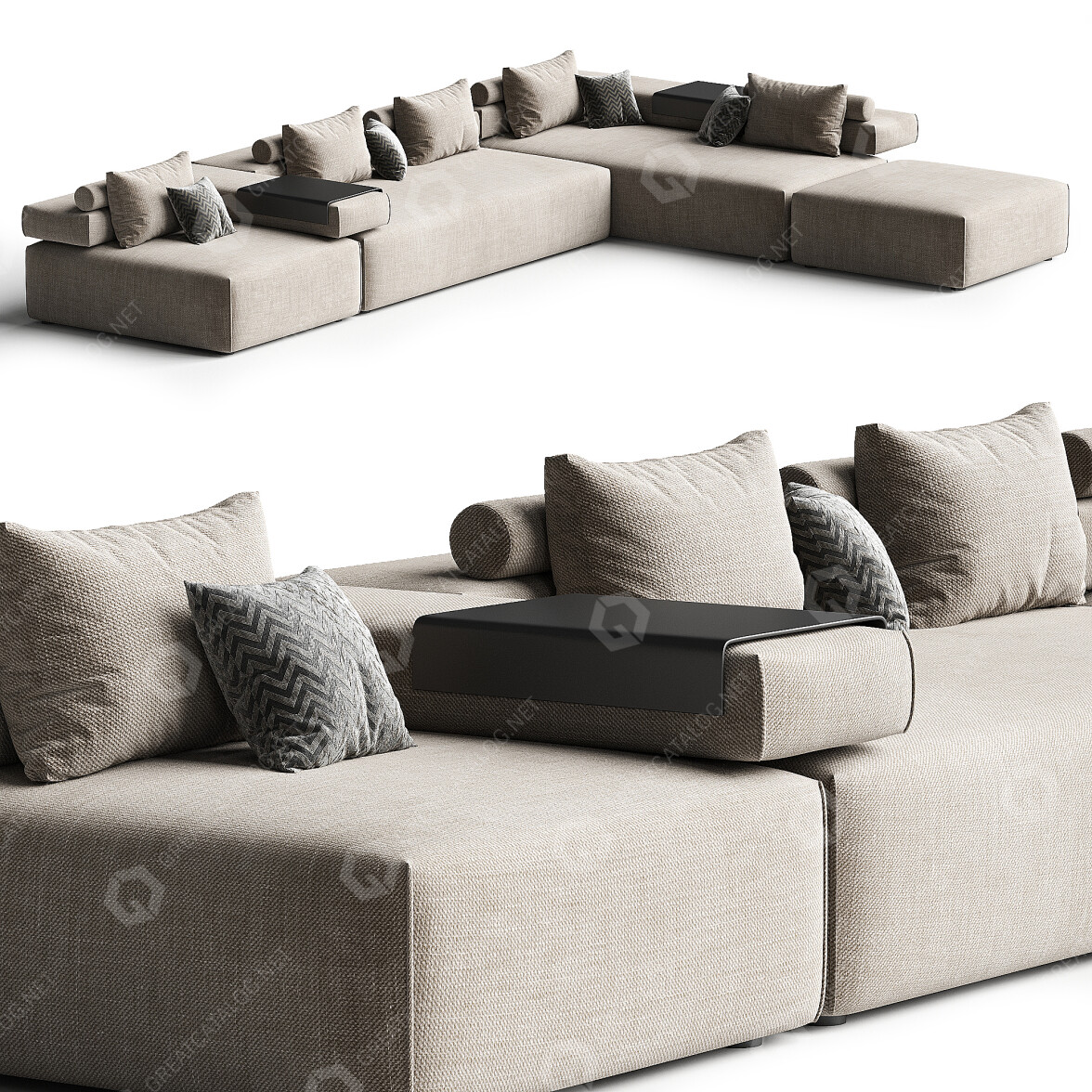 Sofa Wendelbo Cinder Block Combination 3-4 3D model - GreatCatalog 44231