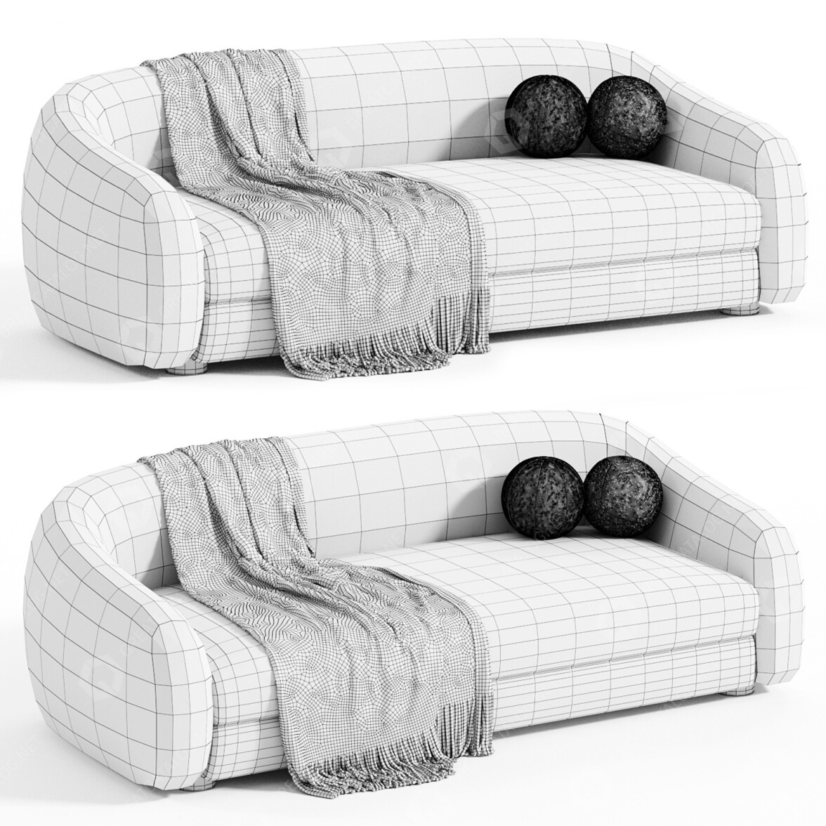 Sofa CB2 Laszlo Camel Brown by Ross Cassidy 3D model - GreatCatalog 44592