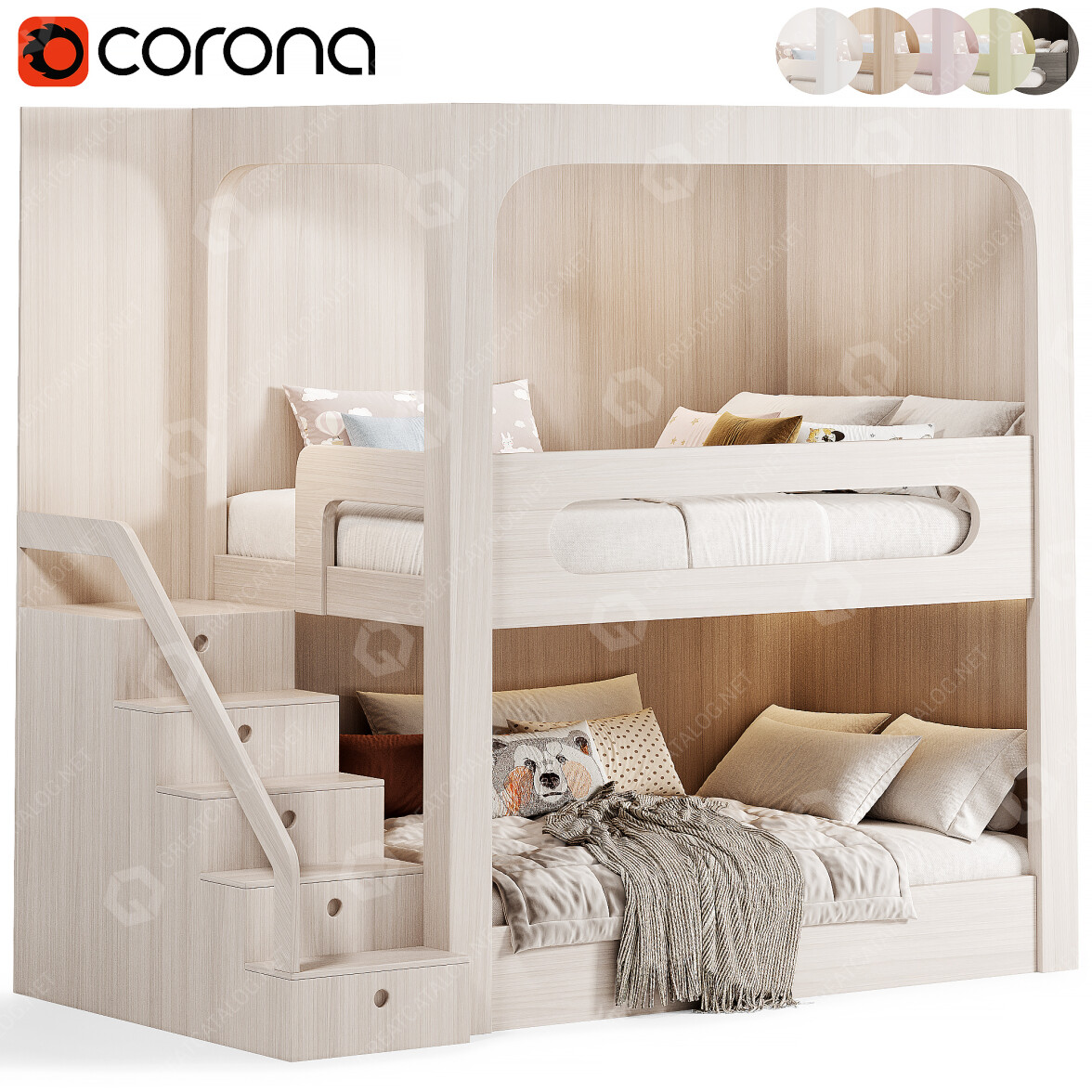 Bed Kids Bedroom 15 3D model - GreatCatalog 45164