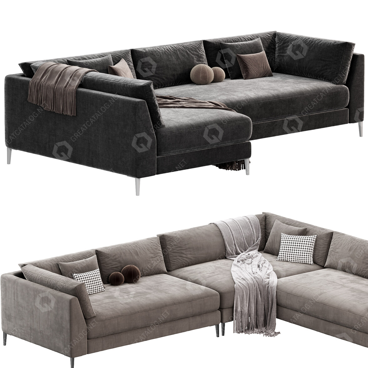 Sofas CB2 Decker 3D model・Download 3D models・Great Catalog - GreatCatalog 45280