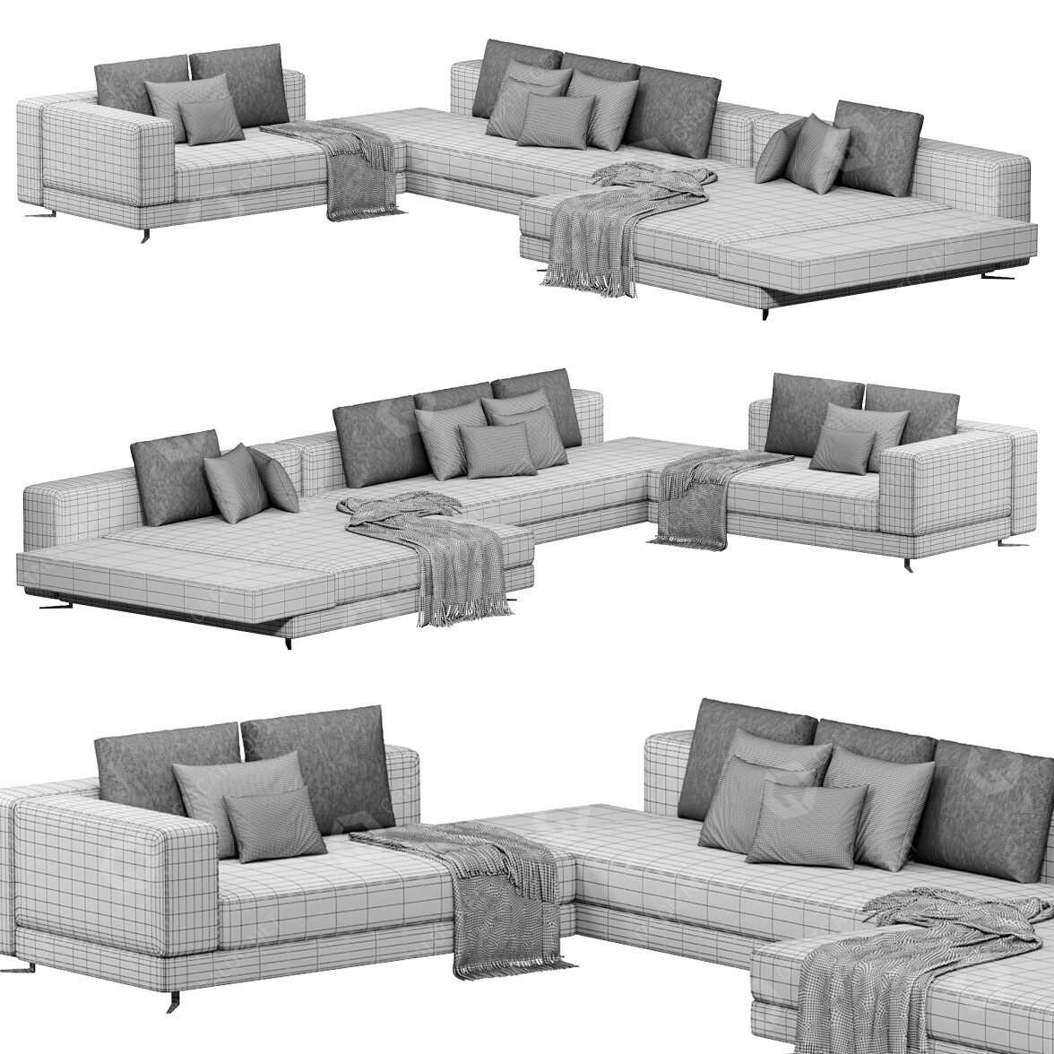 Sofa Minotti White 3D model・Download 3D models・Great Catalog - GreatCatalog 45680
