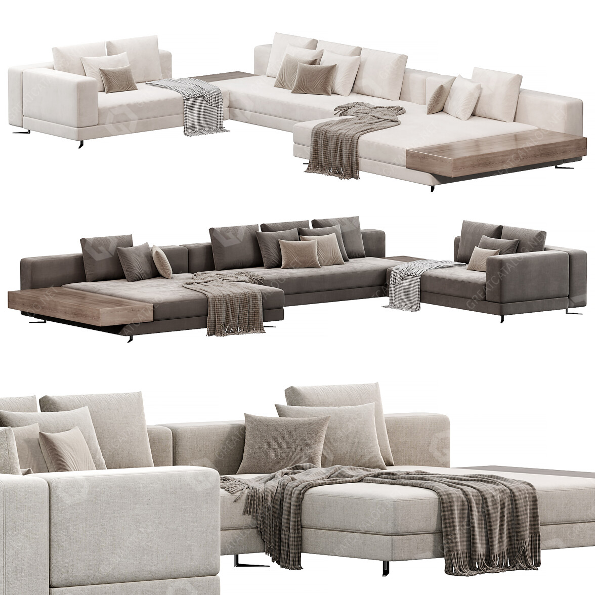 Sofa Minotti White 3D model・Download 3D models・Great Catalog - GreatCatalog 45680