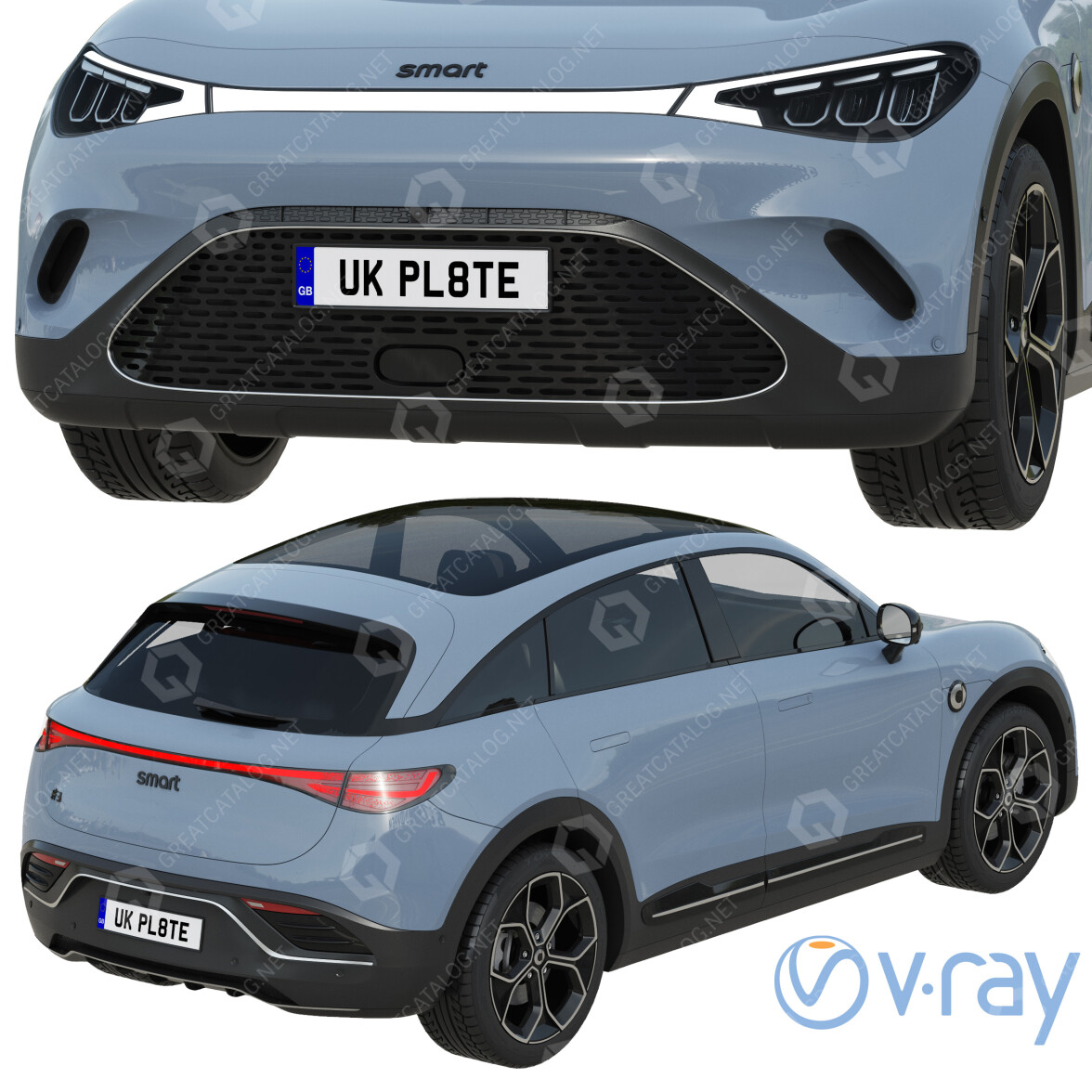 Car Mercedes-Benz Smart 3 3D model #45682 | GreatCatalog