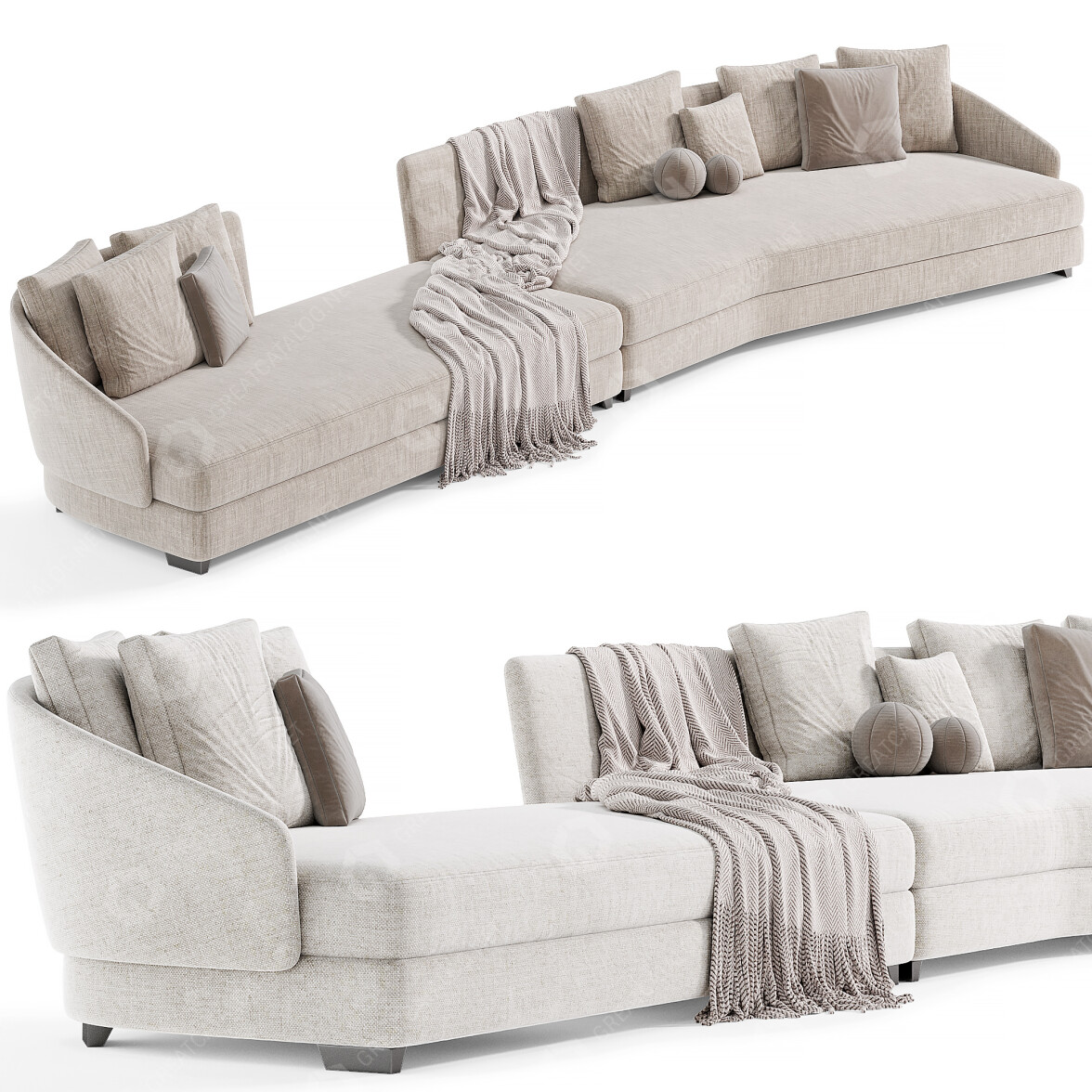 Sofa Minotti Lawson 3D model・Download 3D models・Great Catalog