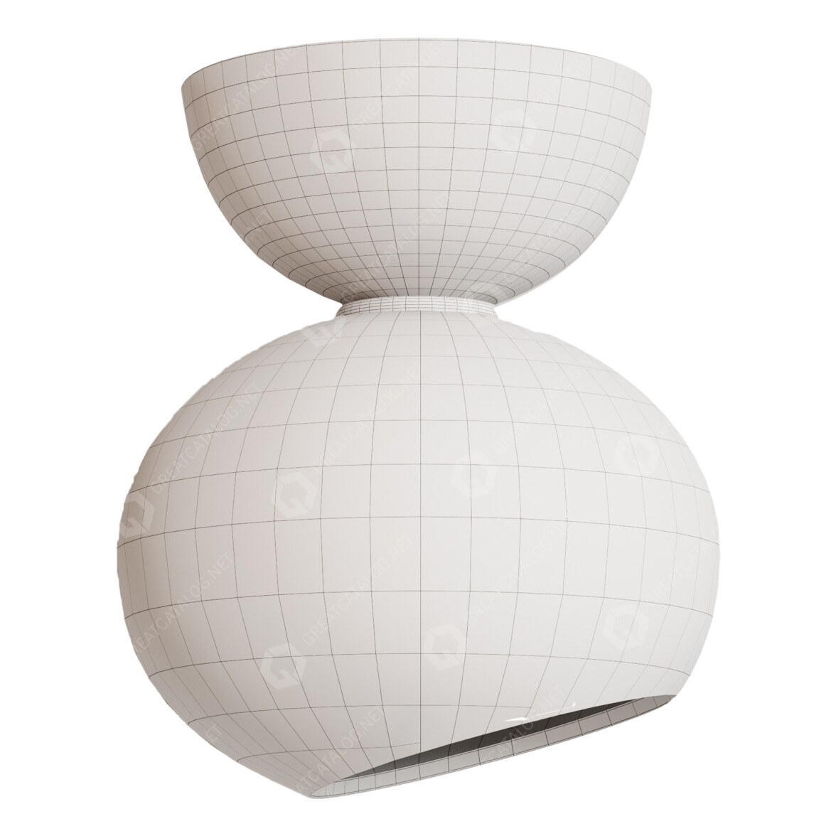 Lamp Remains Lighting Hemisphere with Dollop Glass 3D model ...