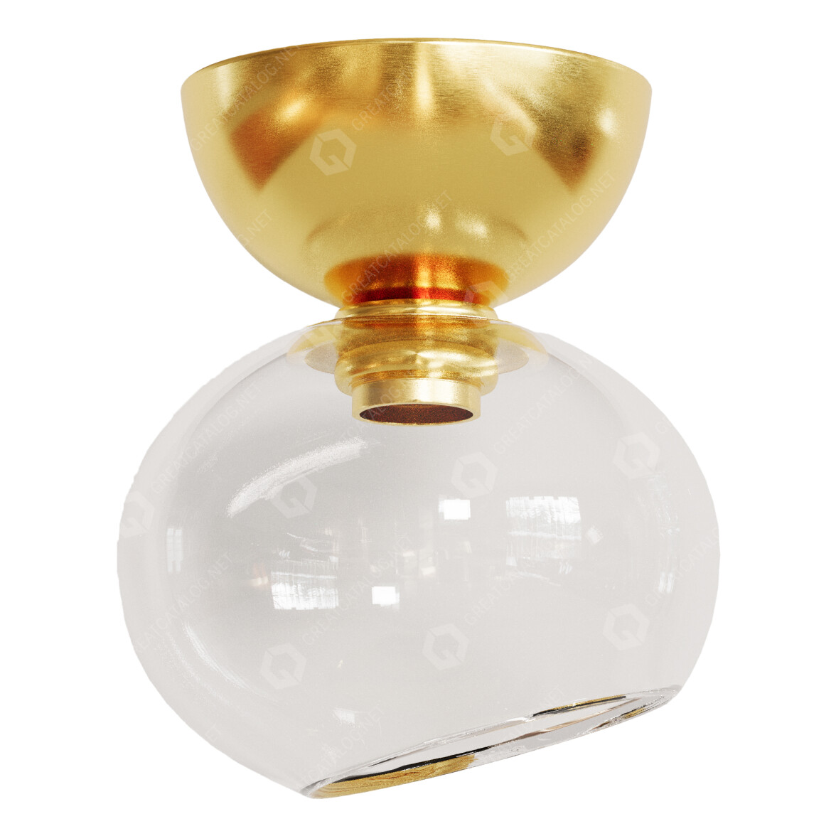 Lamp Remains Lighting Hemisphere with Dollop Glass 3D model ...