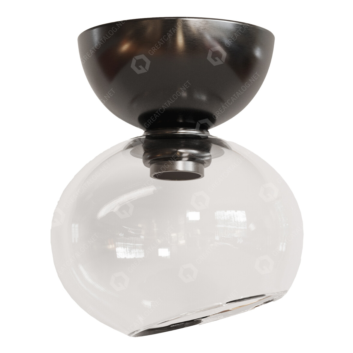 Lamp Remains Lighting Hemisphere with Dollop Glass 3D model ...