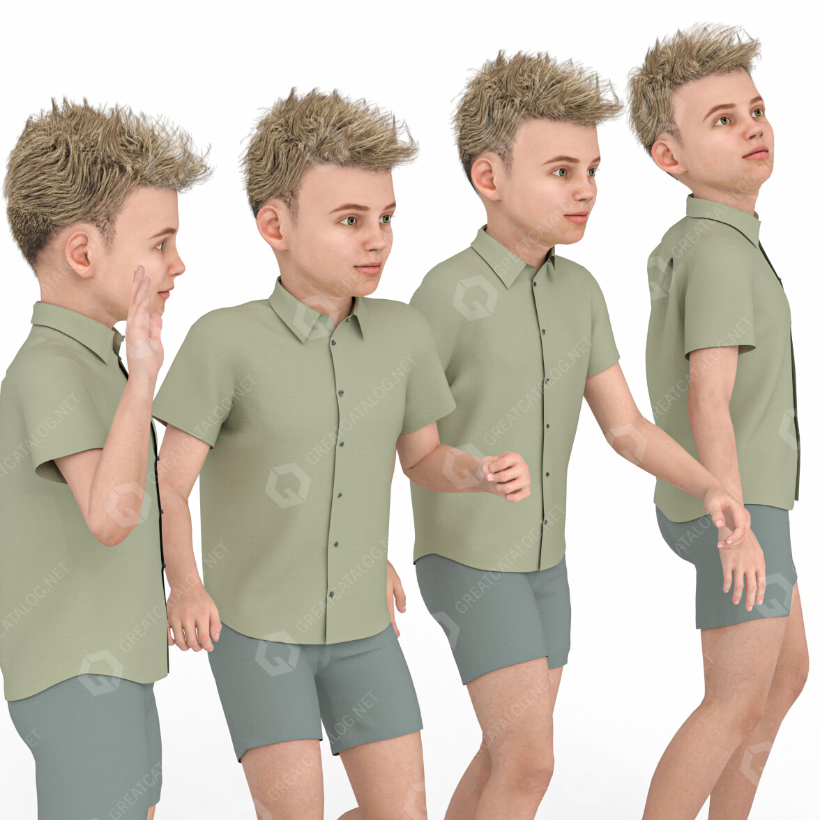 Children Casual Kid Boy 04 Poses 3D model - GreatCatalog 46100