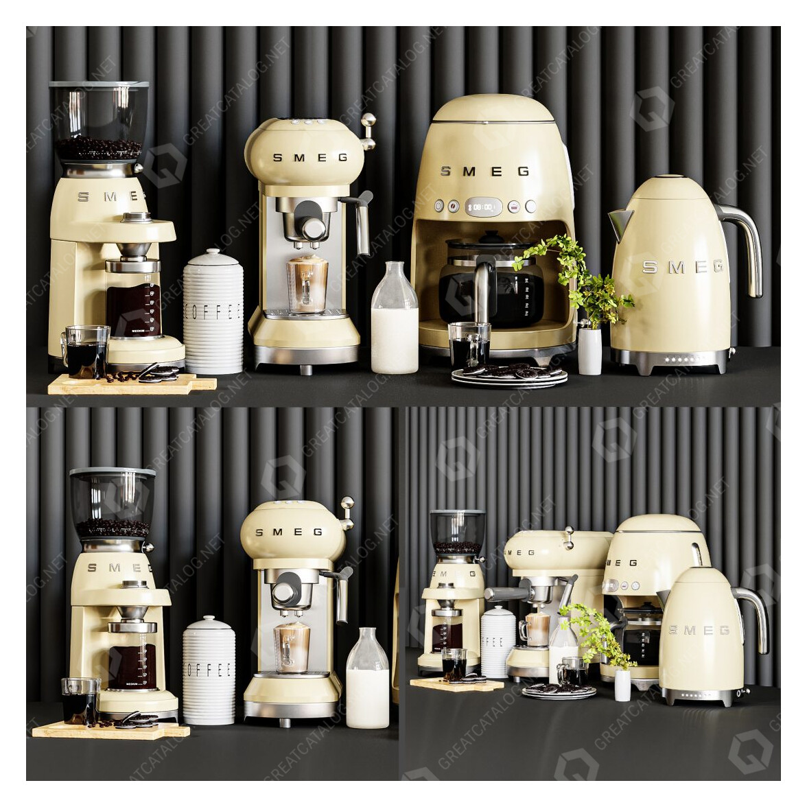 Kitchen Appliances Smeg Set 01 3D model - GreatCatalog 46178