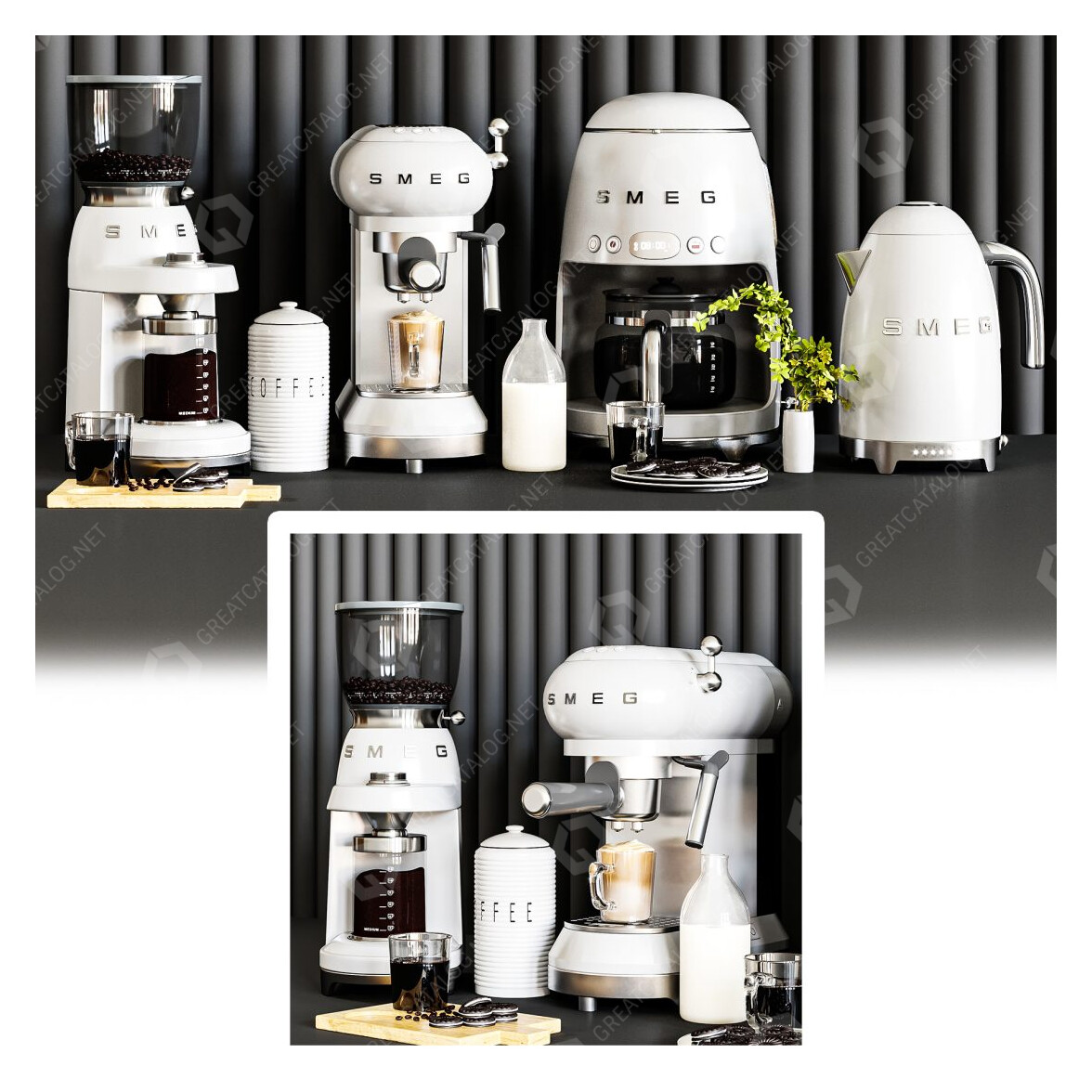 Kitchen Appliances Smeg Set 01 3D model - GreatCatalog 46178