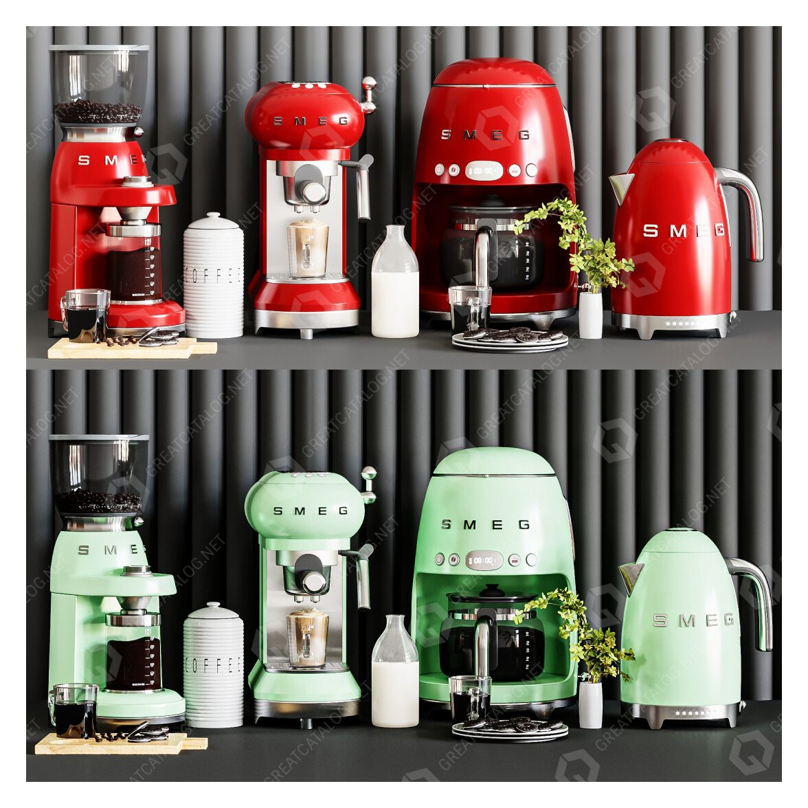 Kitchen Appliances Smeg Set 01 3D model - GreatCatalog 46178