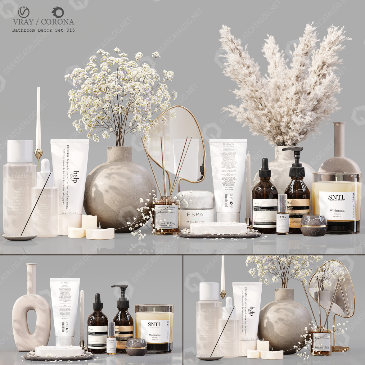 Decor Bathroom Set 015 3D model - GreatCatalog 46389