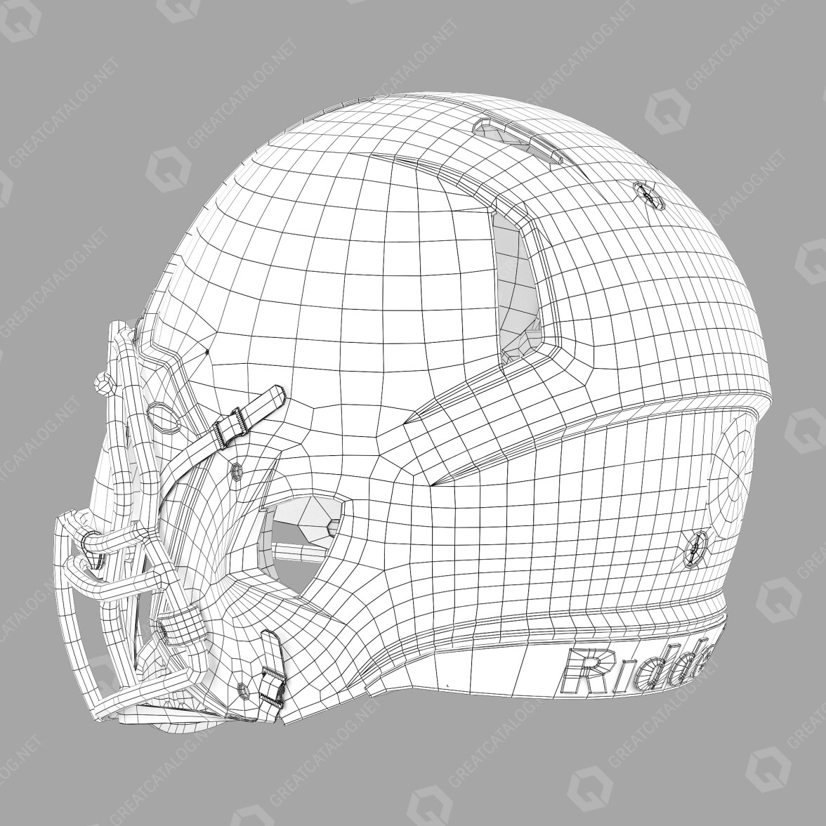 Helmet Riddell Los Angeles Chargers Authentic Speed Flex 3D model ...