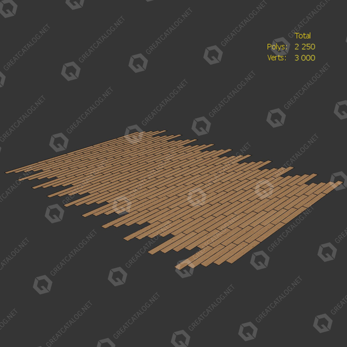 Parquet Wood Floor Oak Nut Sanded 3D model - GreatCatalog 46567