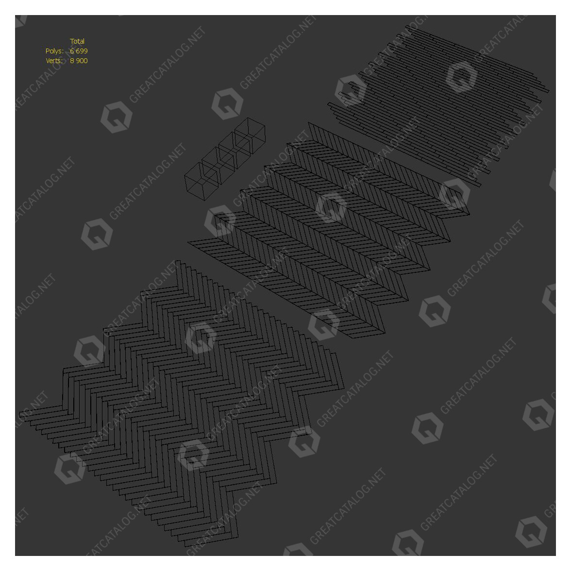 Parquet Wood Floor Set 06 3D model - GreatCatalog 46808