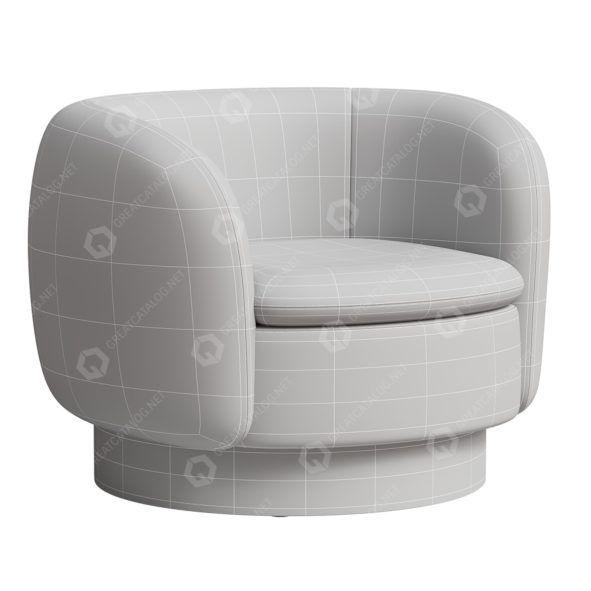 Armchair CB2 Muir Brown Leather by Lawson Fenning 3D model ...