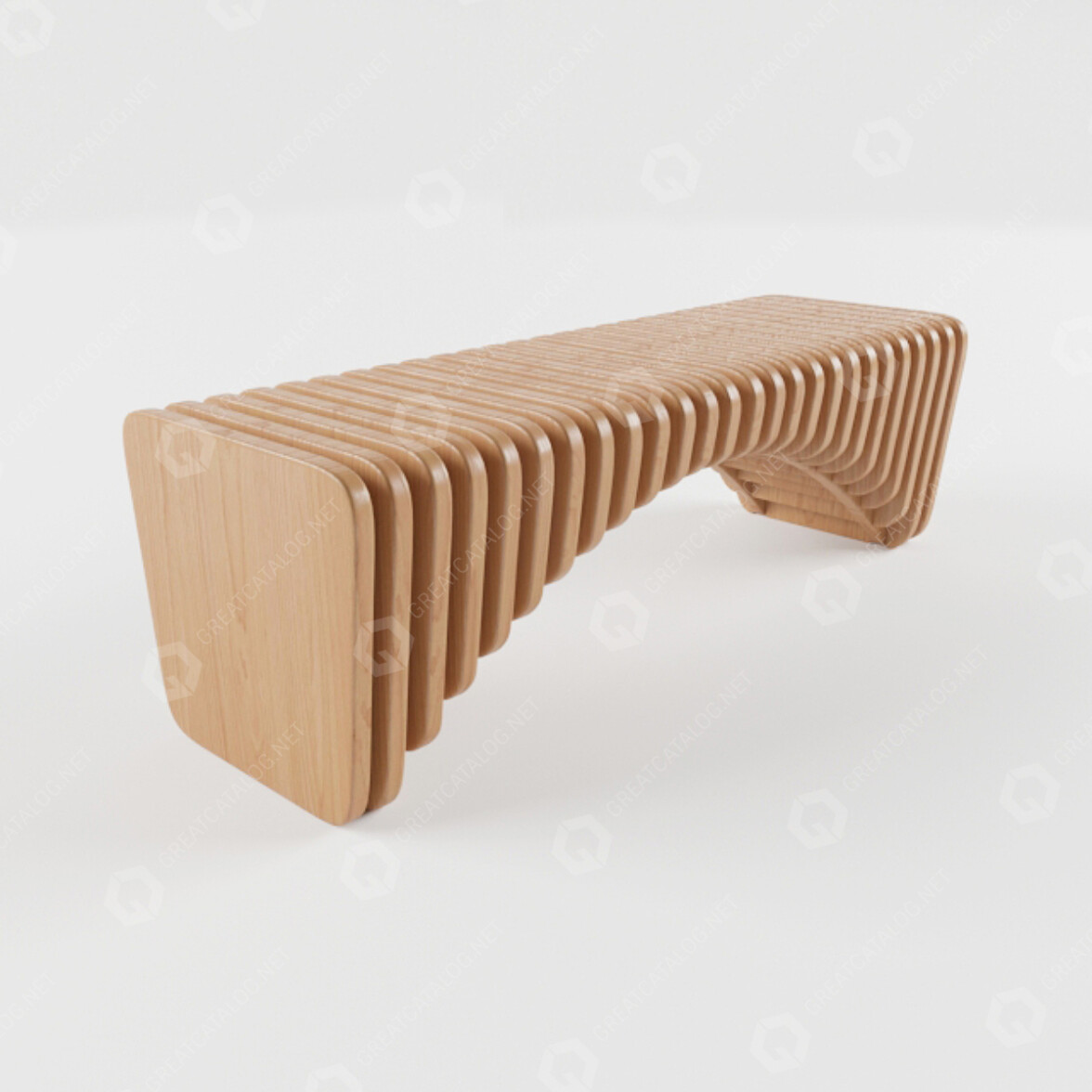 Bench Parametric Wooden 3D model - GreatCatalog 47159