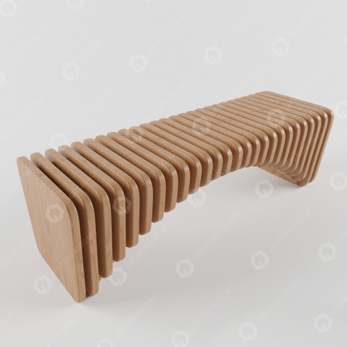 Bench Parametric Wooden 3D model - GreatCatalog 47159