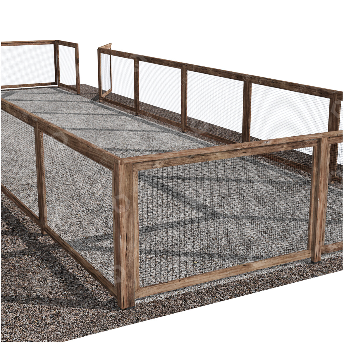 Fence Wooden with Gravel Platform 3D model・Download 3D models