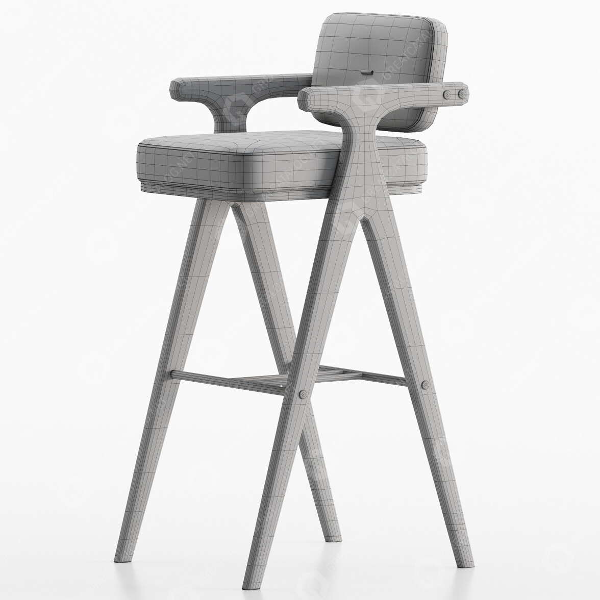 Bar Stool Mezzo Collection Bernard 3D model - GreatCatalog 47233