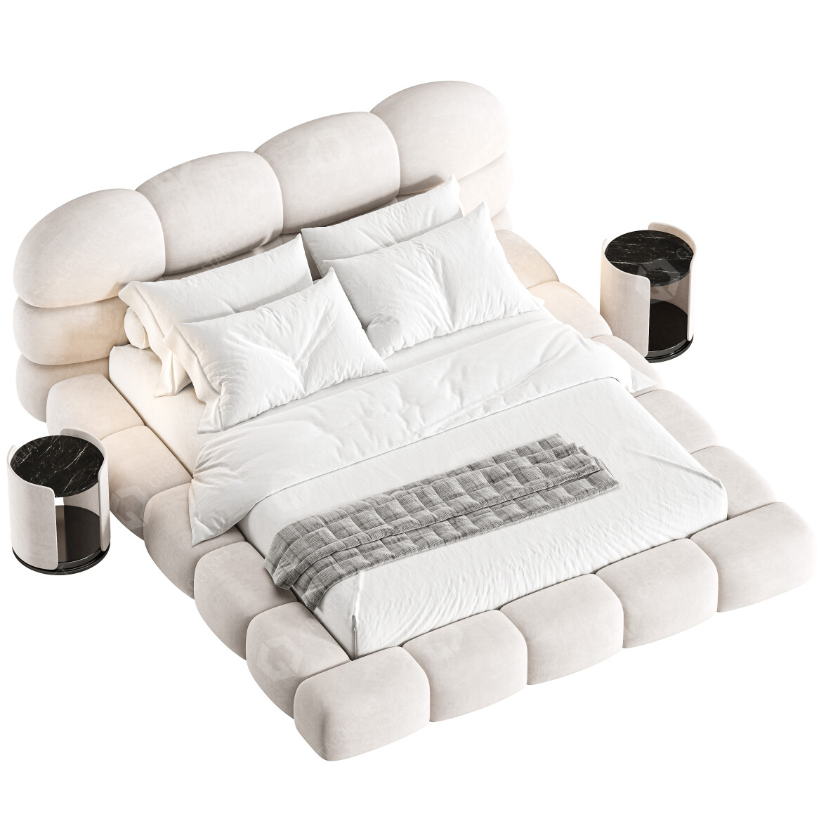 Bed and Bedside Tables Artipieces Kotila 3D model #47614 | GreatCatalog