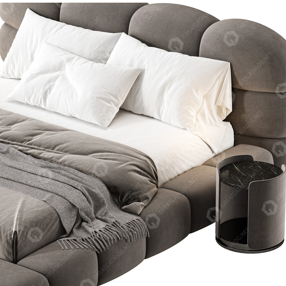Bed and Bedside Tables Artipieces Kotila 3D model #47614 | GreatCatalog