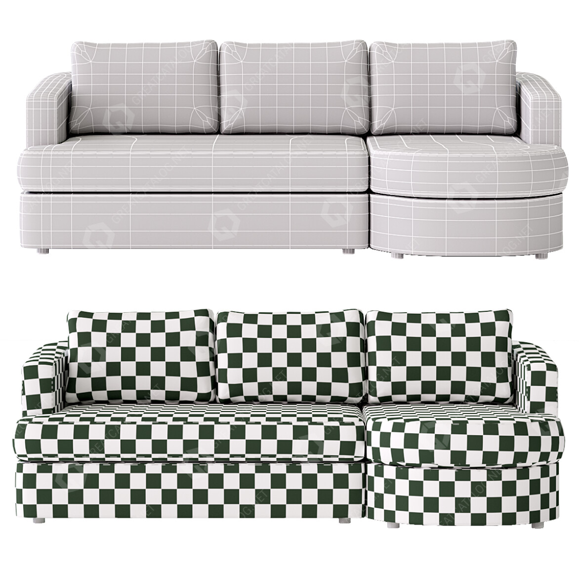 ᐉ Sofa Pottery Barn Balboa Upholstered Chaise Sectional 3D-Modell🔥 - GC ...