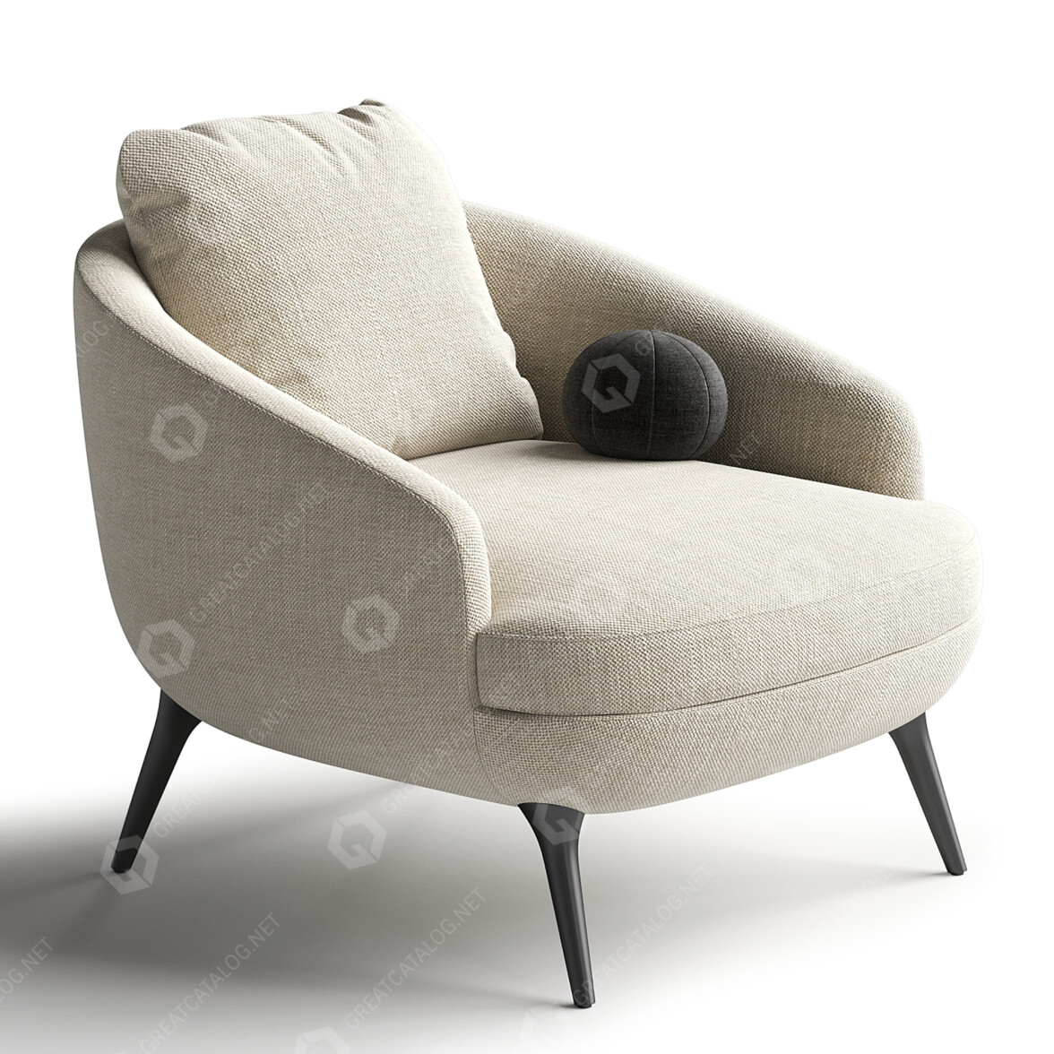 Armchair Minotti Raphael 3D model - GreatCatalog 47831
