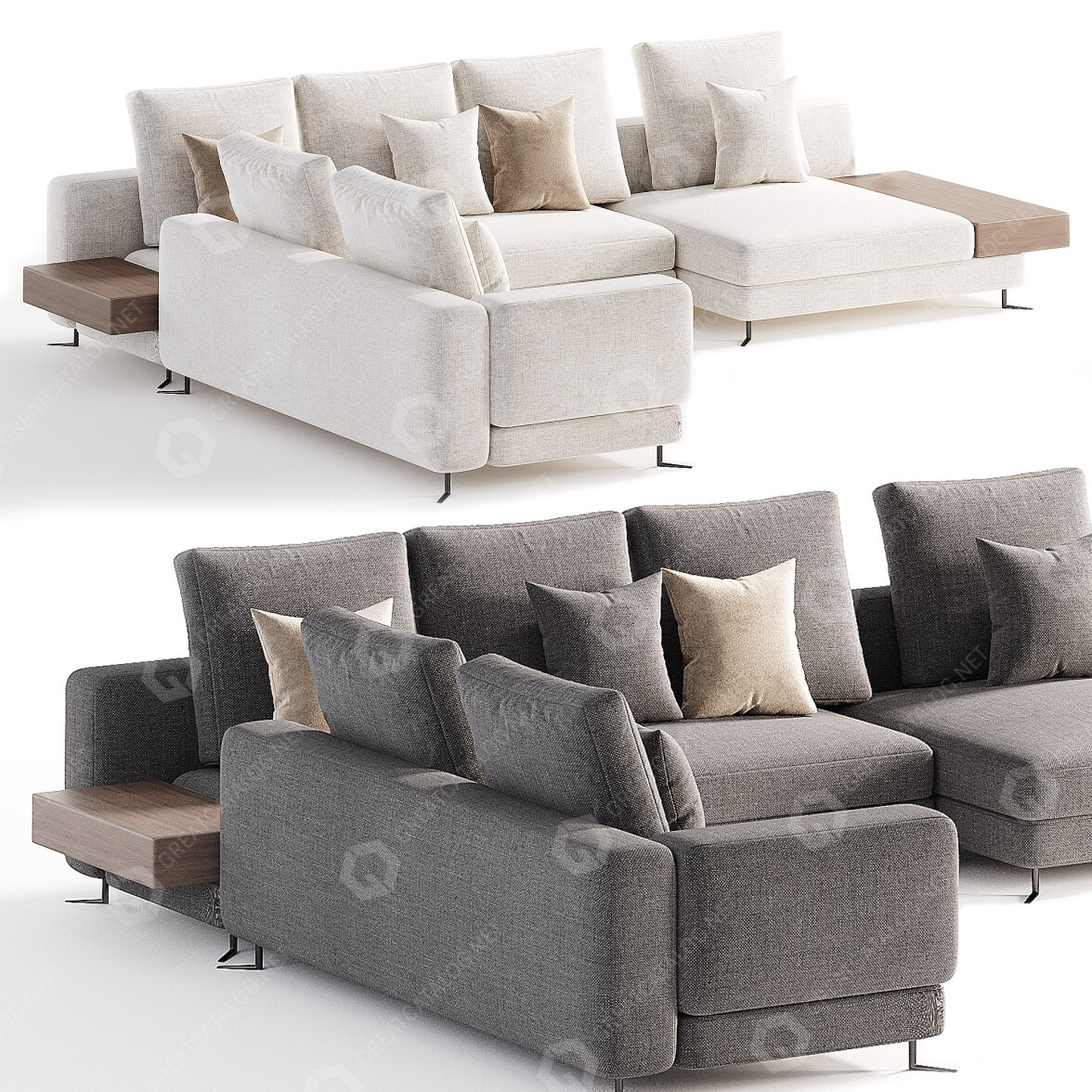 Sofa Minotti White 3D model・Download 3D models・Great Catalog - GreatCatalog 48001