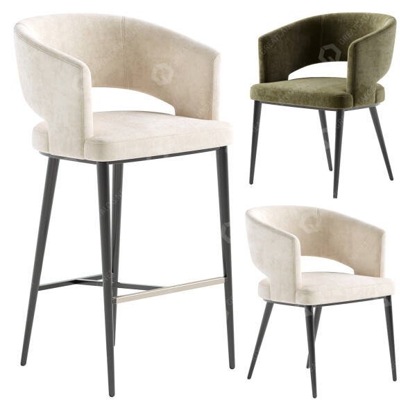 Bar Stool and Chair Circa by Carl Muller 3D model #48015 | GreatCatalog