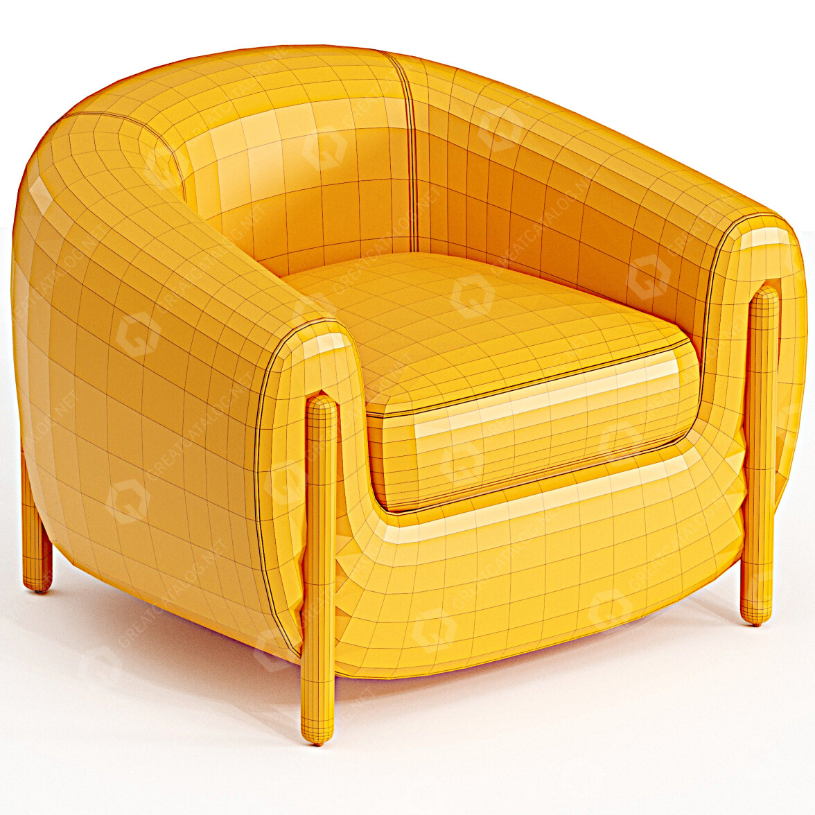 Armchair COMO Plush 3D model #48104 | GreatCatalog