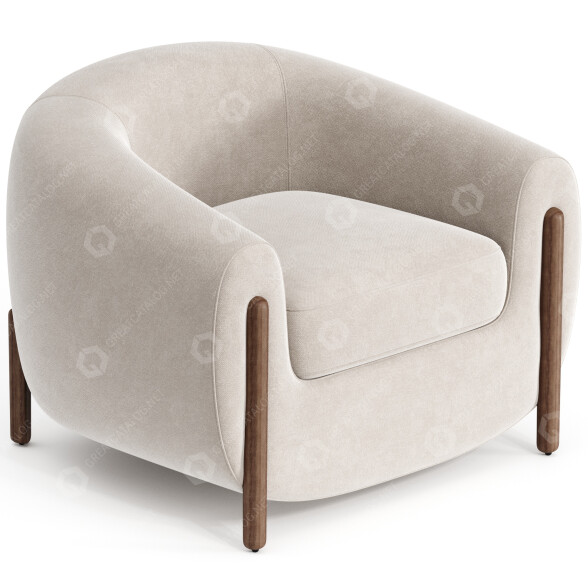Armchair COMO Plush 3D model #48104 | GreatCatalog
