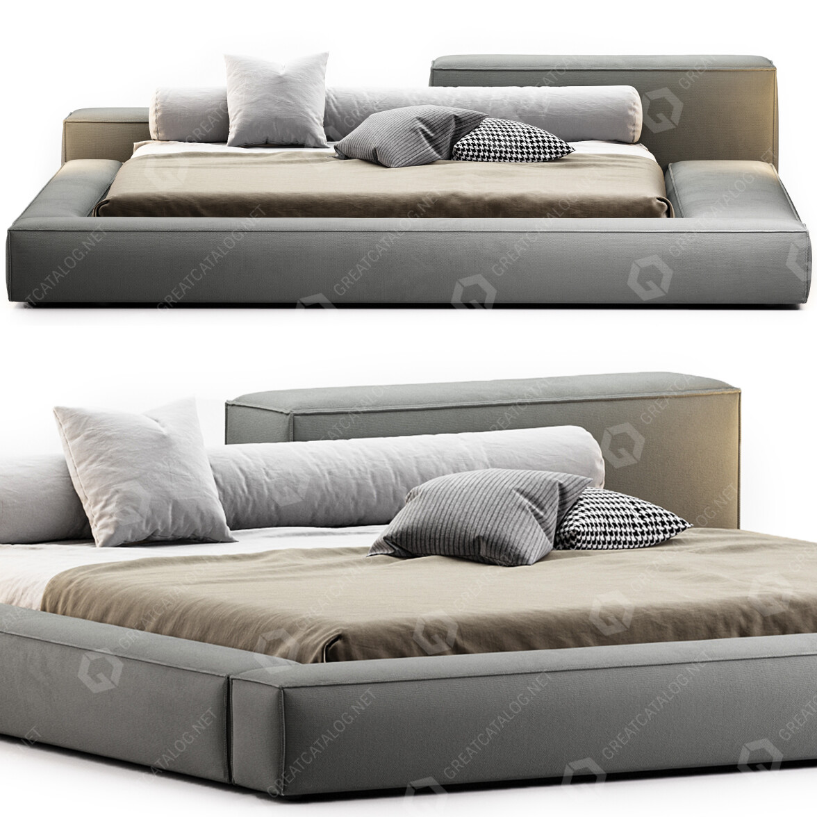 Bed Living Divani Extrasoft 3D model - GreatCatalog 48167