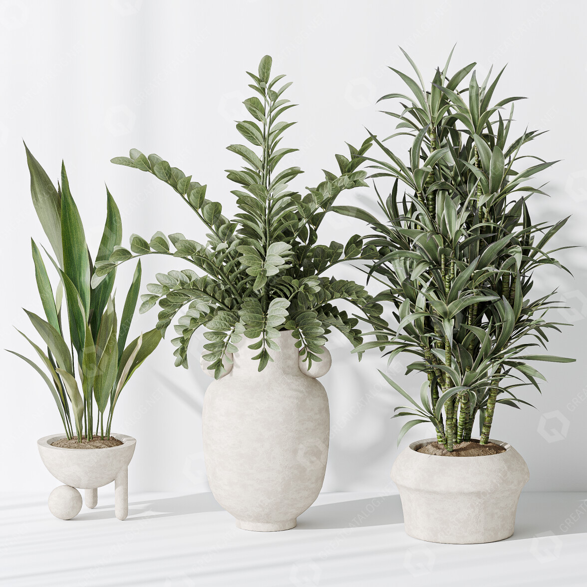 Potted Plants Indoor Set 21 3D model - GreatCatalog 48247